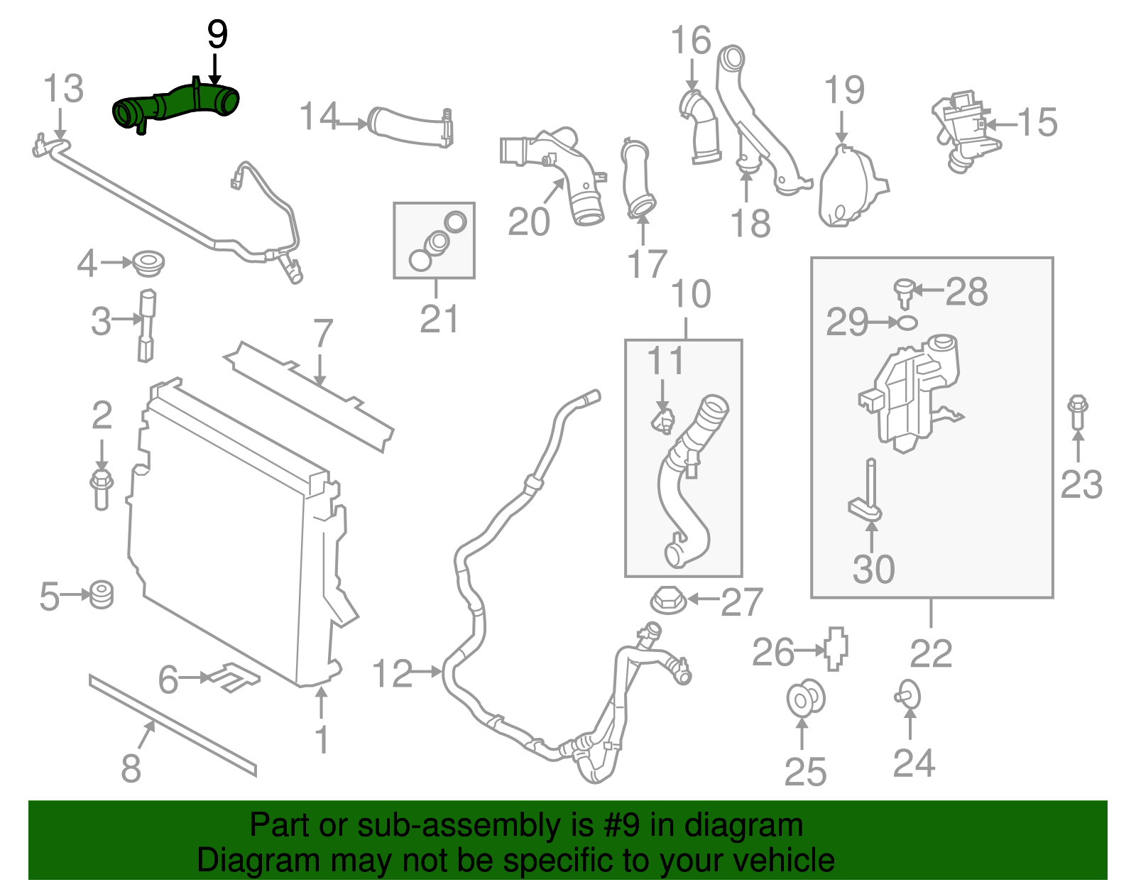 LR018997 - Upper Hose - 2010-2013 Land Rover Range Rover Sport | Land ...