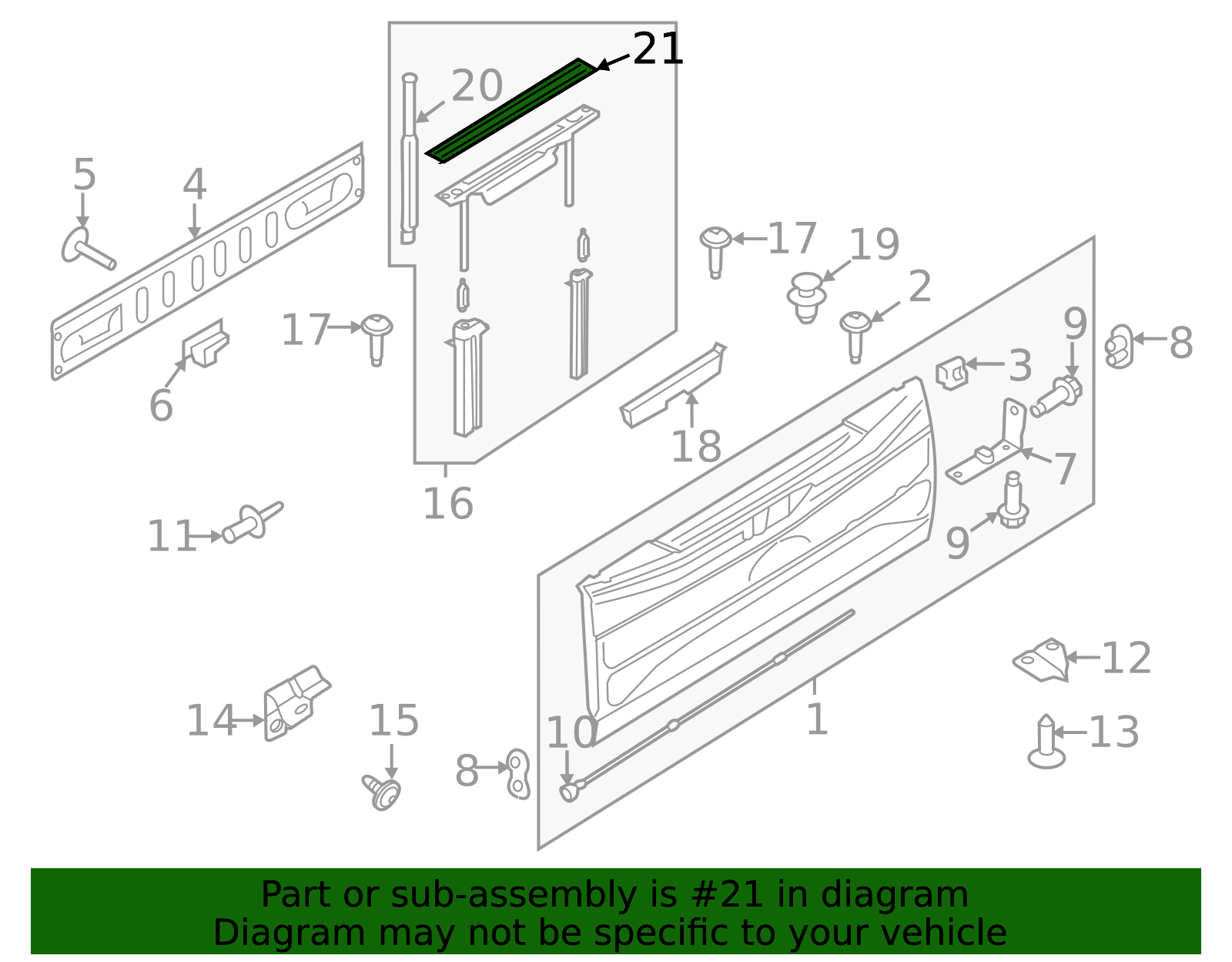 2024-2025 Ford F-150 Tail Gate Molding RL3Z-9941018-AA | QuirkParts