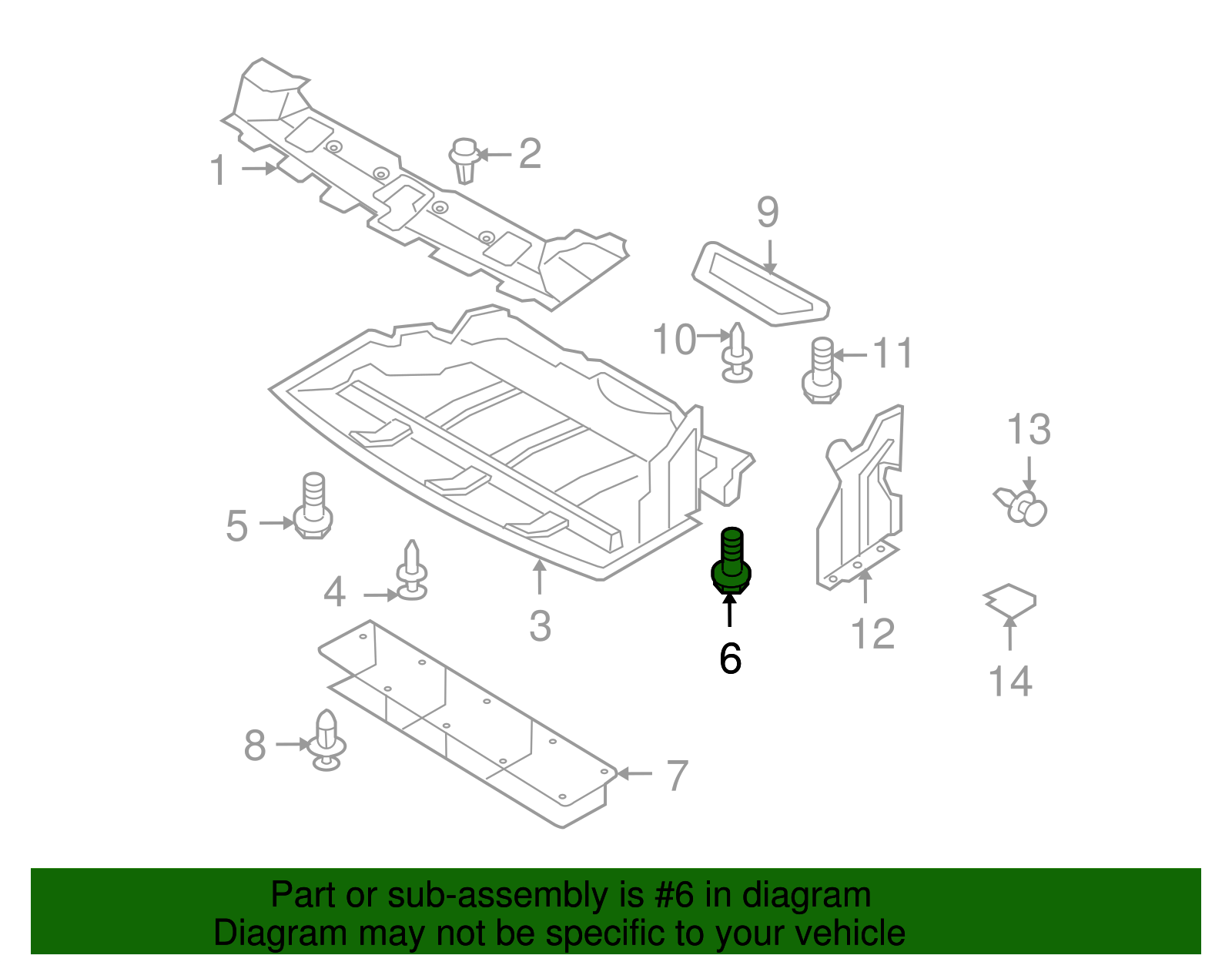 2009-2025 Nissan Under Cover Bolt 08146-6205H | Parts for Nissans