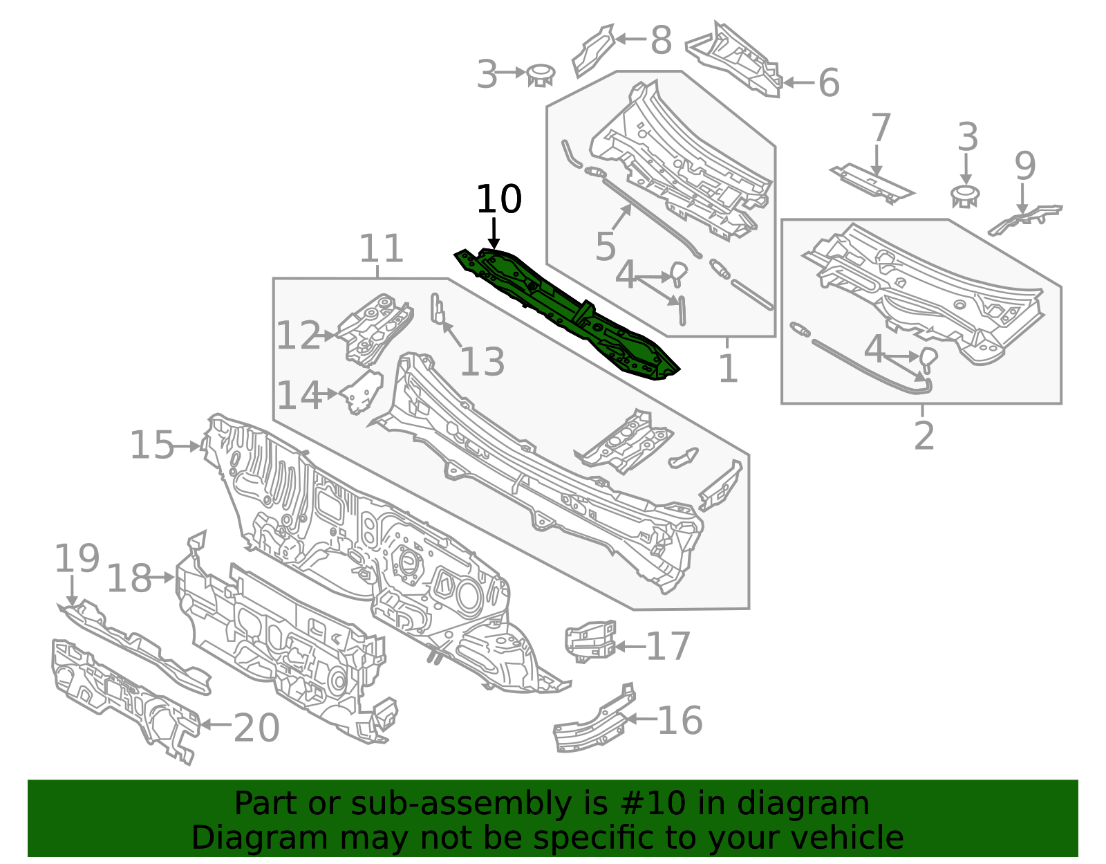 2016-2020 Toyota Cowl Plenum Panel 55701-WB001 | Toyota Parts Center