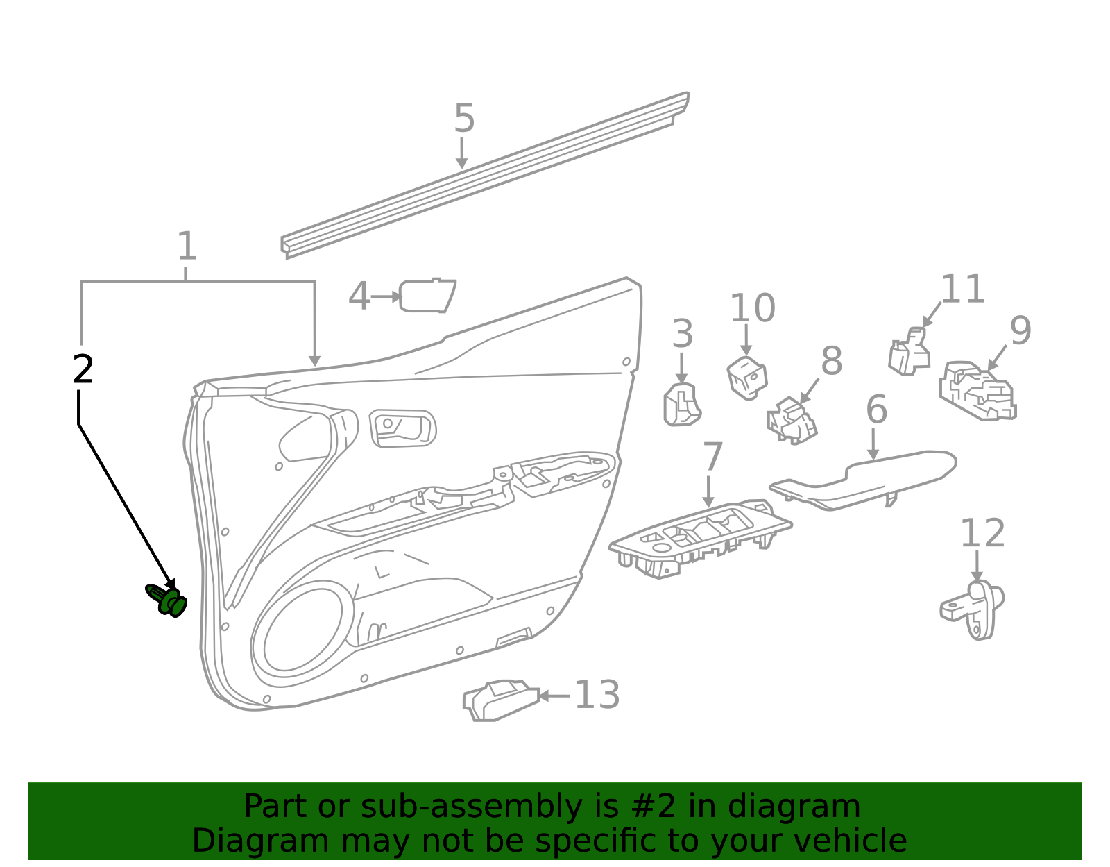 Genuine Official Toyota Lift-Gate Finish Panel Clip part# 90467-09233 ...