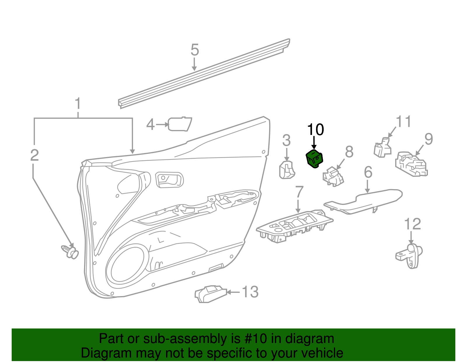 2016-2019 Toyota Lock Switch 84930-47030 | Toyota Parts Center