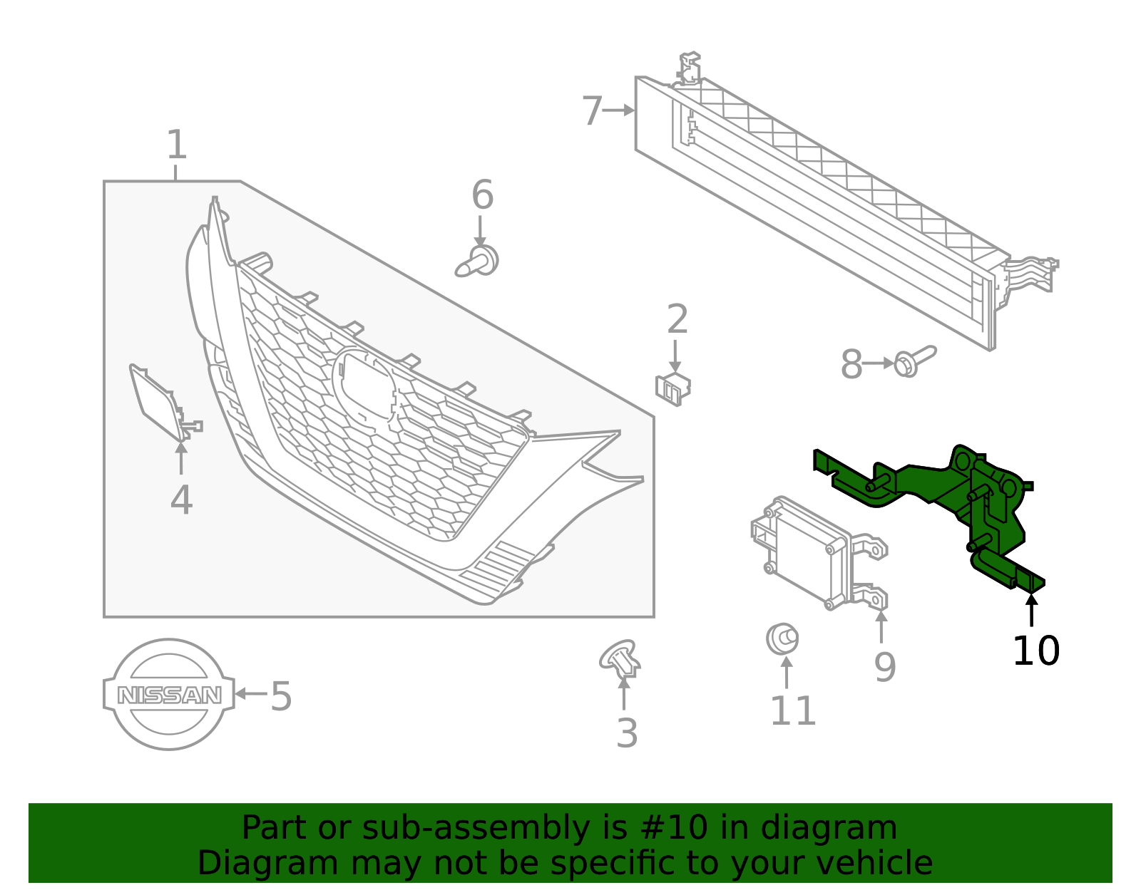 28452-6CA2A - 2020-2021 Nissan Altima - Distance Sensor Mount Bracket ...