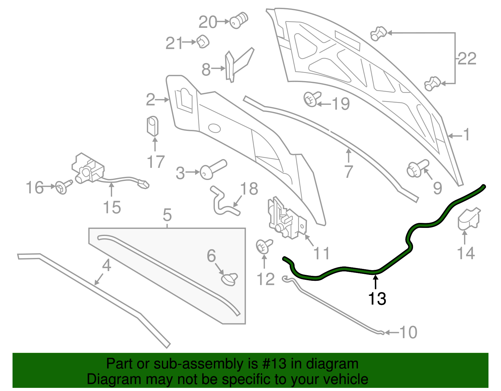 2007-2015 Ford | Release Cable | 7T4Z-16916-B | Walls' Ford Parts