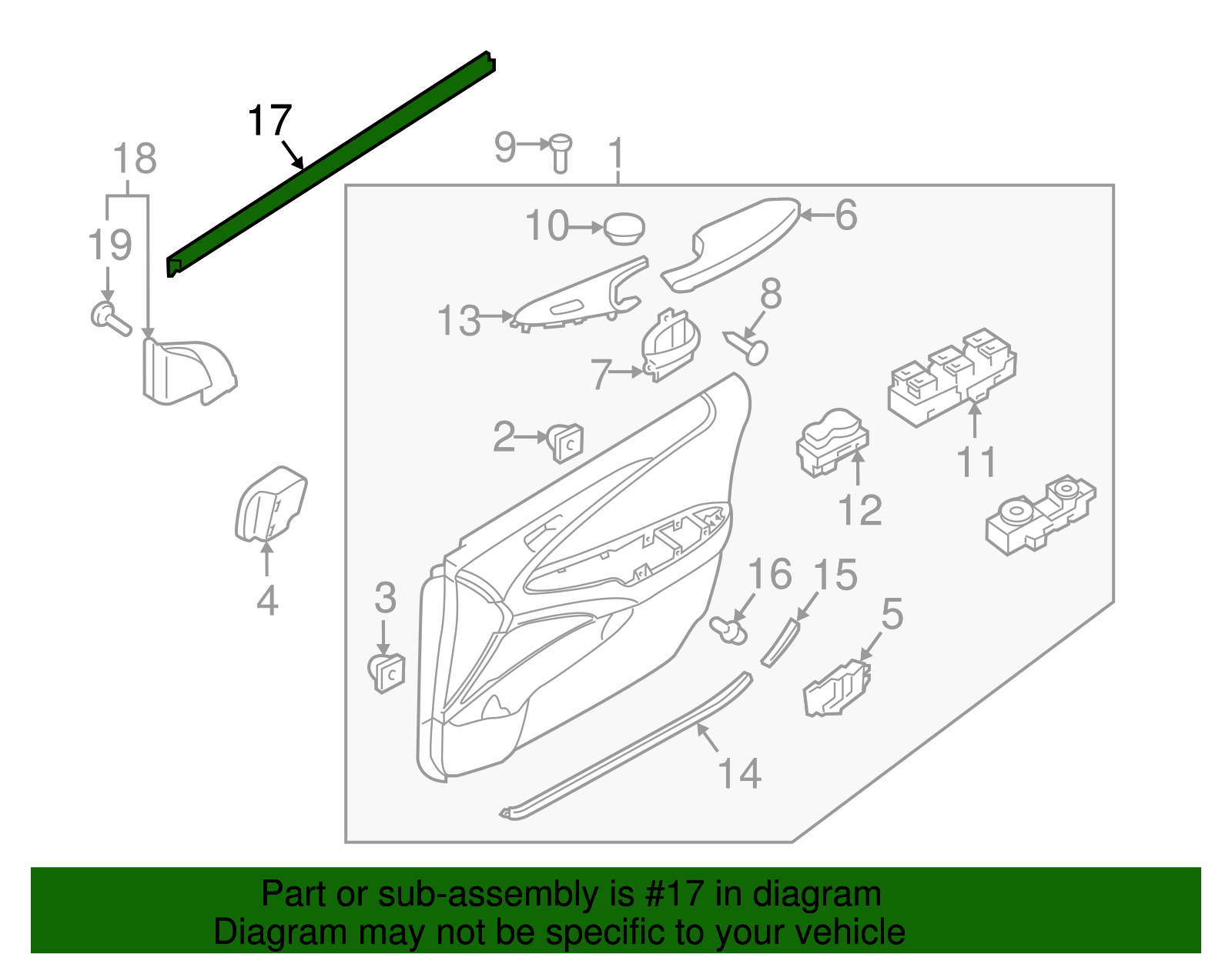Hyundai - 82241-3S000 - Belt Weather-Strip - 2011-2015 Hyundai Sonata ...