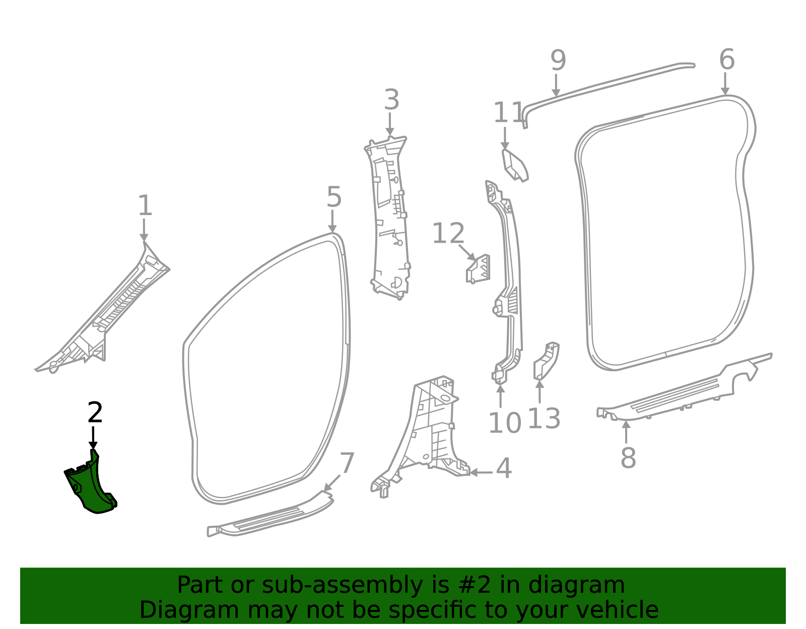 2021-2025 Toyota Sienna Kick Panel Trim 62111-08050-C0 | Toyota Parts ...