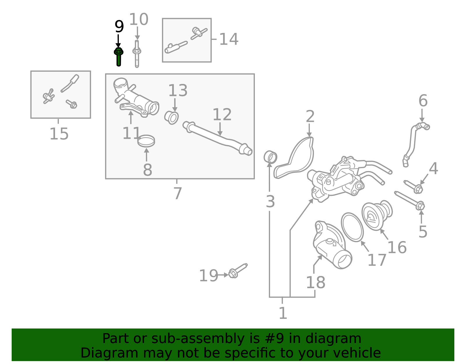 Genuine OEM Ford Part - Engine Water Pump Outlet Pipe Bolt W708060-S437 ...