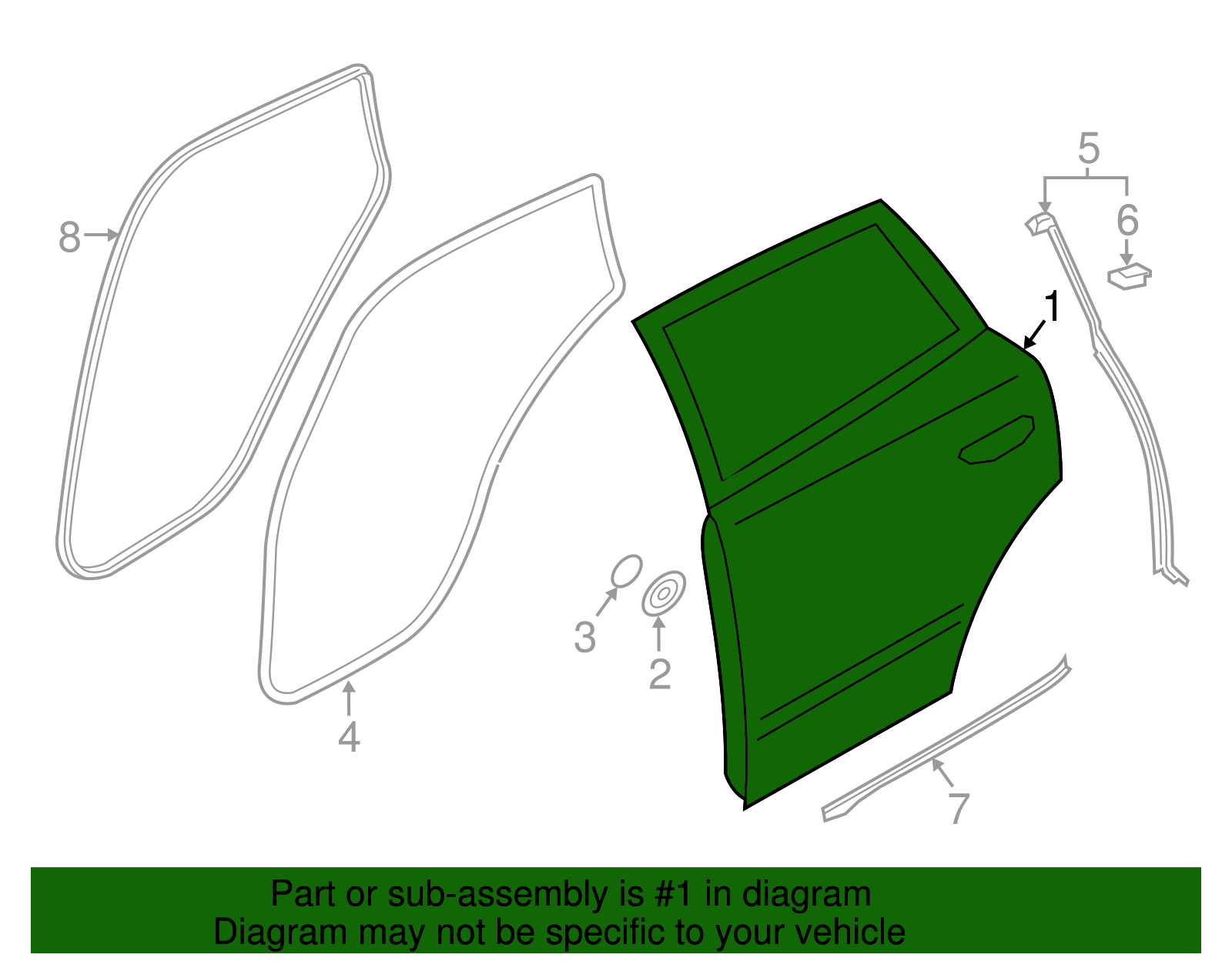 2015-2025 Porsche Macan Door Shell 95B-833-021-B-GRV | Sunset Porsche Parts