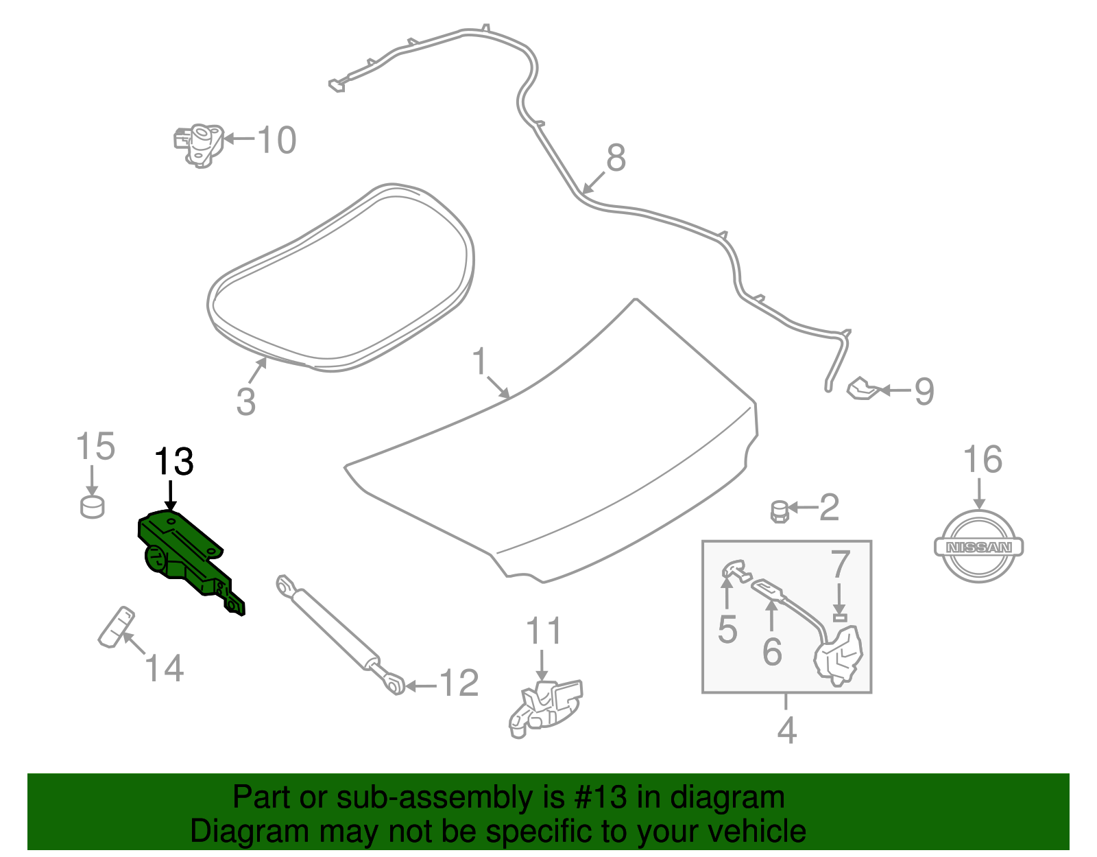 84401-JF00A - Hinge 2009-2024 Nissan GT-R | Nissan Parts & Accessories ...