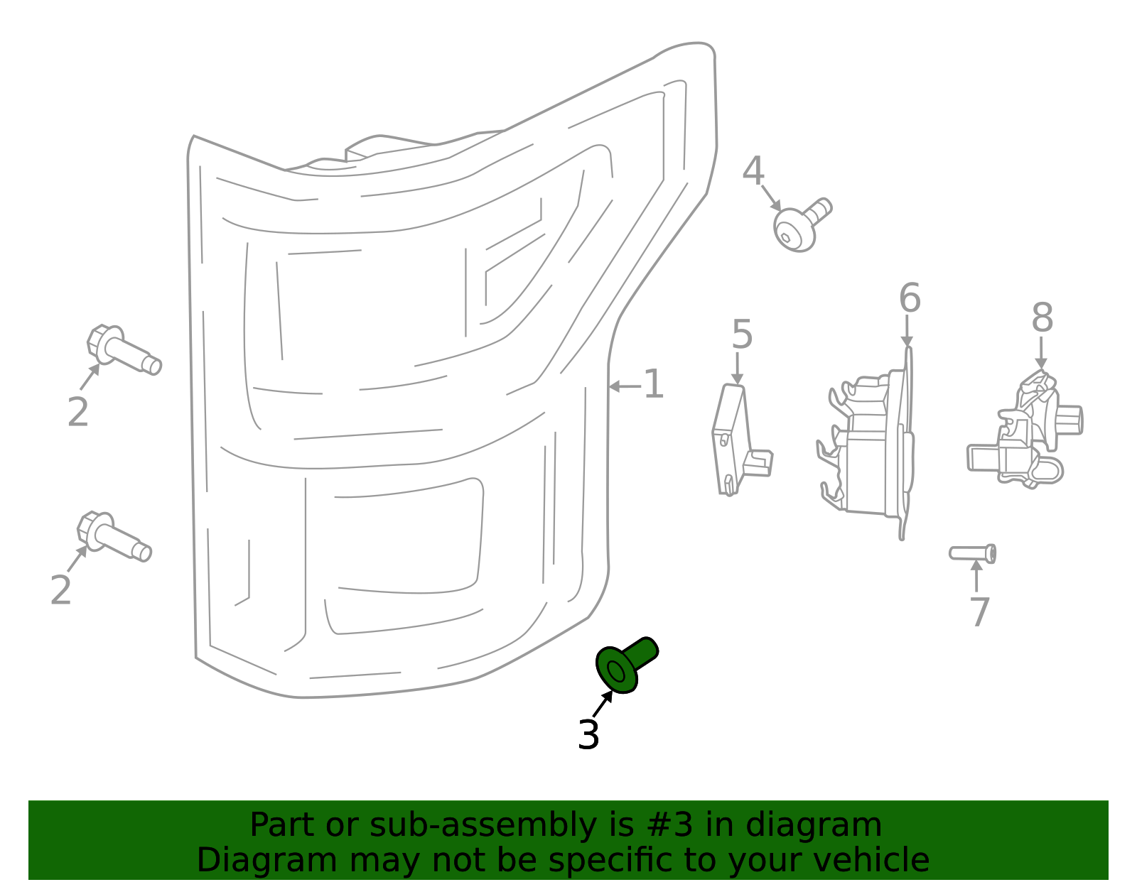 Genuine OEM Ford Part - Tail Lamp Assembly Retainer W718369-S300 ...