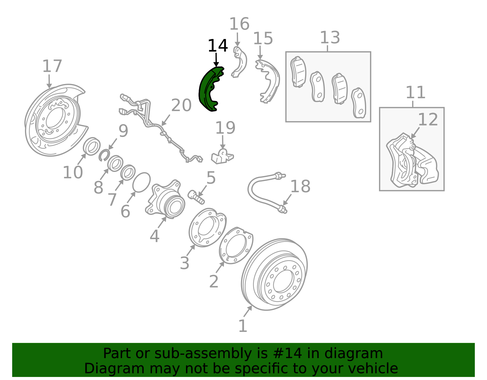 Genuine Official Toyota Parking Brake Shoe (Left, Right) part# 46550 ...
