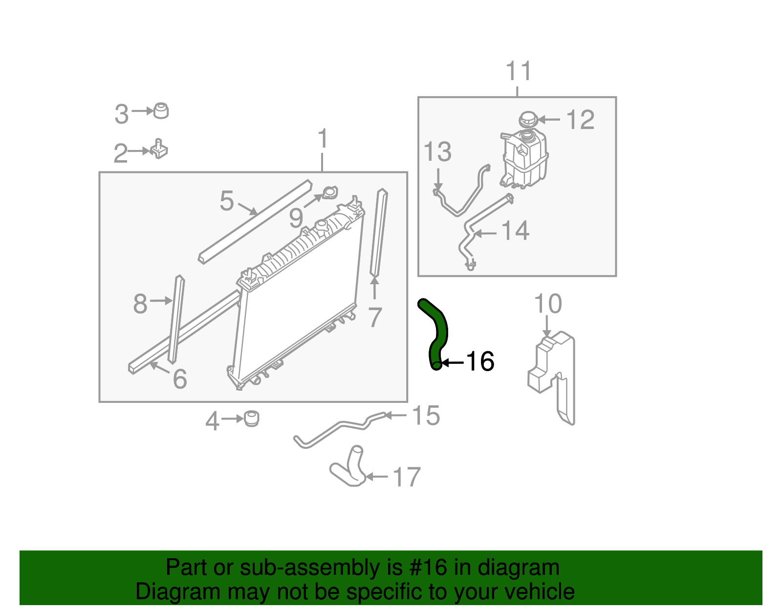2004-2015 Nissan Upper Hose 21501-7S000 | Nissan Parts Central