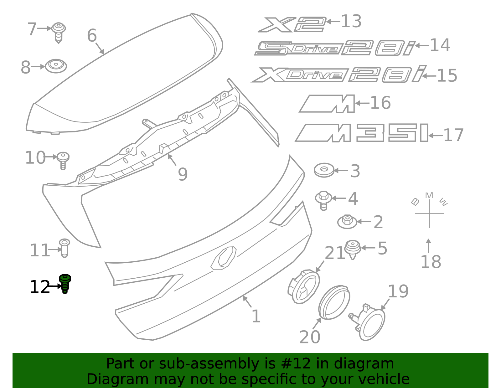 Genuine BMW 51-62-7-484-131 | Lower Air Guide Bolt | FREE Shipping on ...
