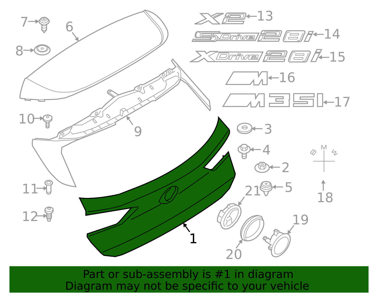 51137467656 - 2018-2023 BMW X2 Lower Panel (51-13-7-467-656) | BMW of ...
