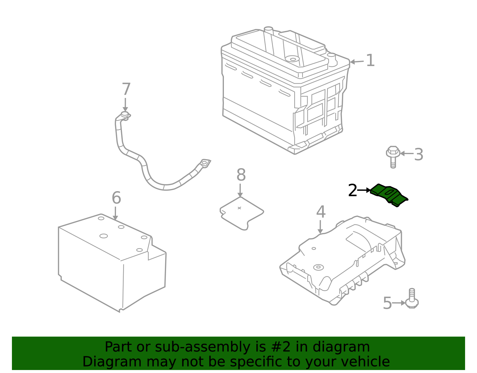 1997-2008 GM Battery Hold Down Retainer 90228223 | Courtesy Parts