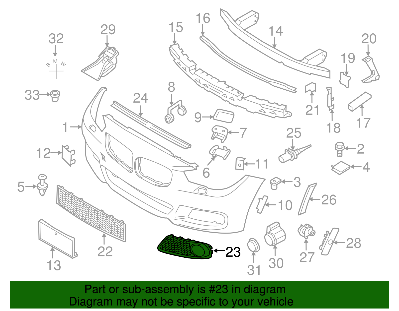 51118050056 - 2010-2013 BMW Outer Grille (51-11-8-050-056) | BMW of ...