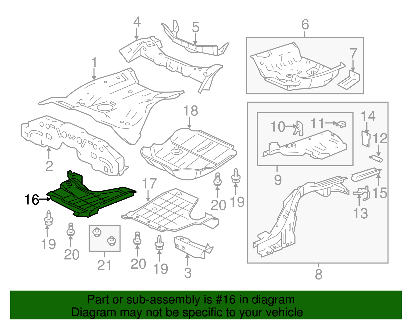 74520-T2F-A00 - 2013-2017 Honda Accord - Cover Assembly R Middle Floor ...