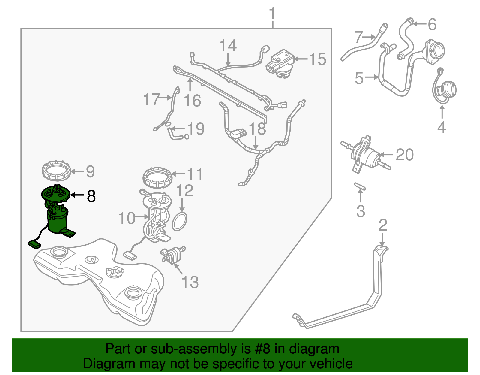 2000-2002 Jaguar S-Type Fuel Pump Assembly XR822164 | JaguarParts.com
