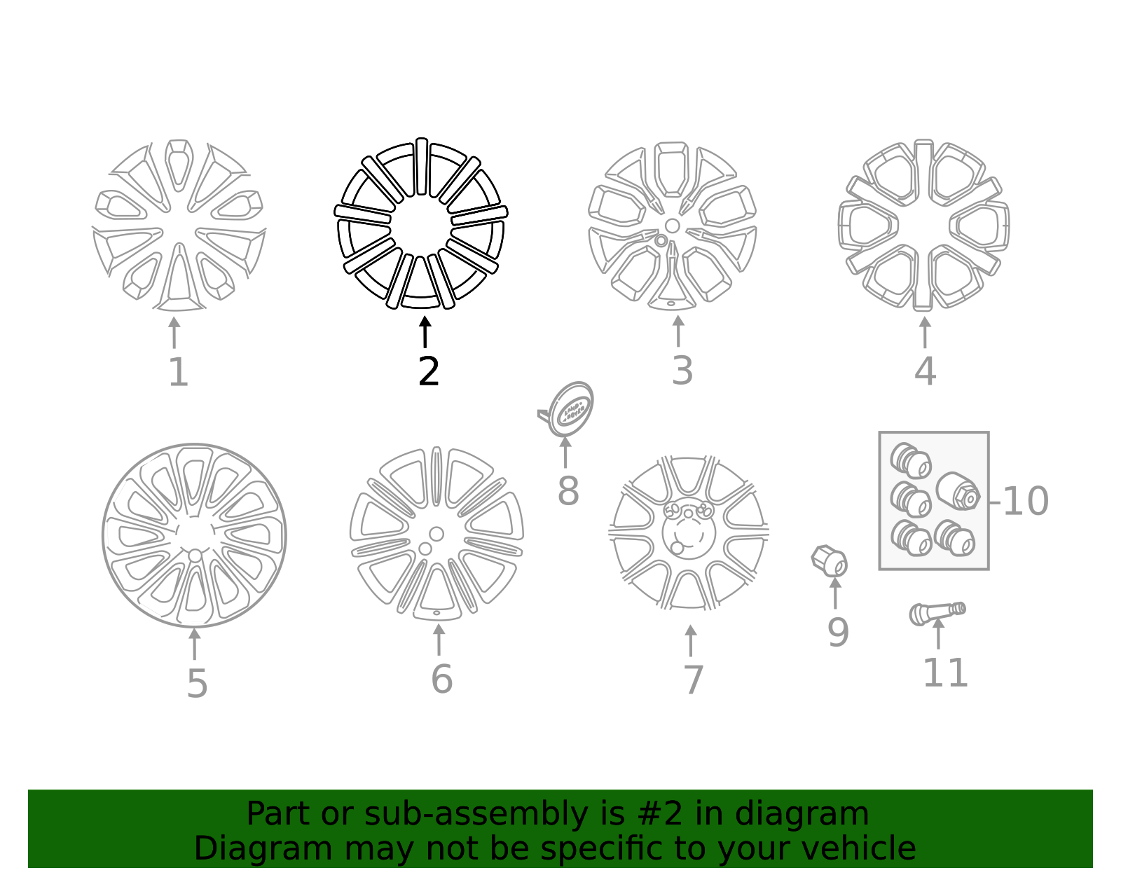 Genuine OEM Wheel, Alloy Part# LR078437 Fits 2016-2022 Land Rover: Up ...