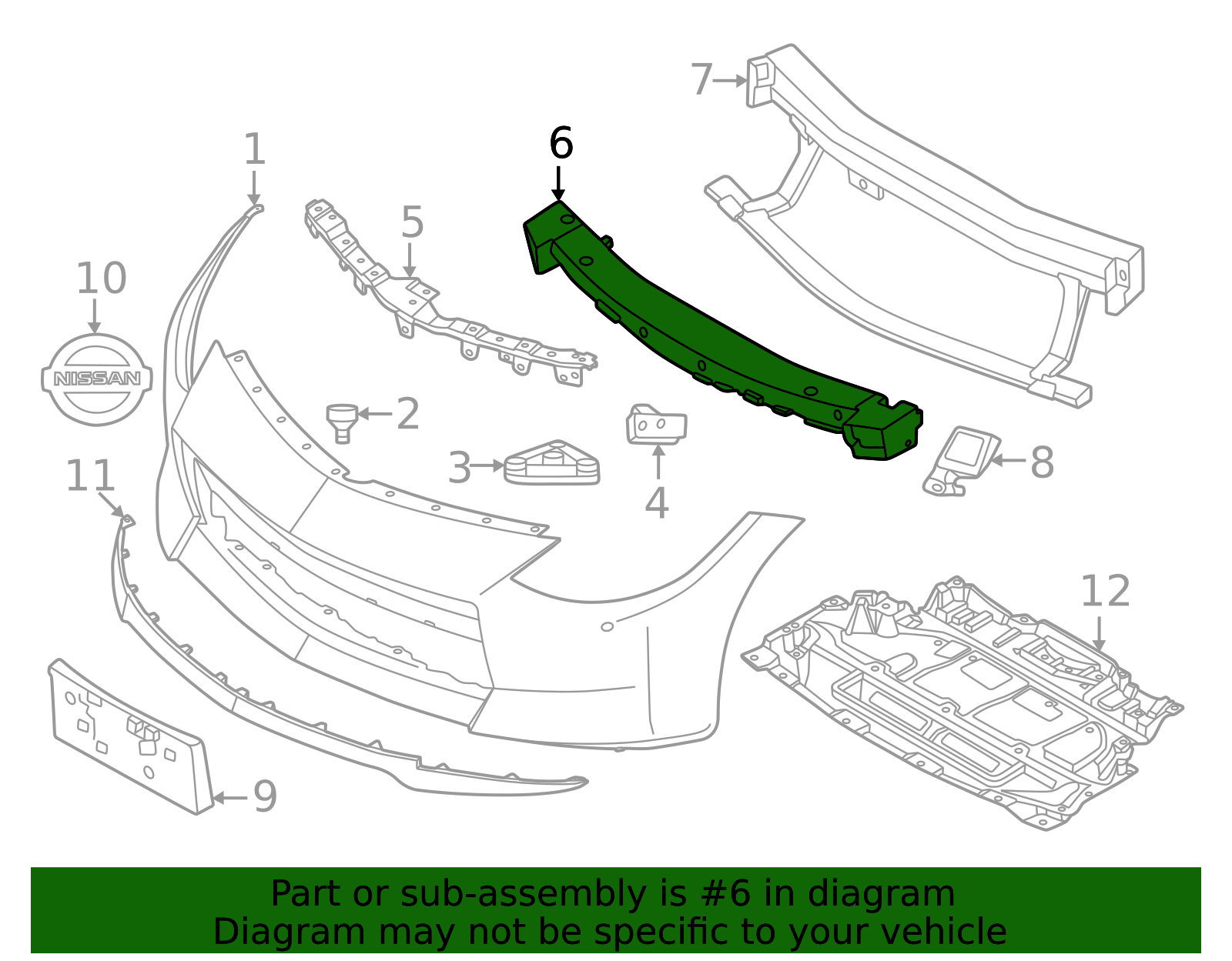 62090-6GP0A - Bumper Impact Absorber 2023-2025 Nissan Z | Official ...