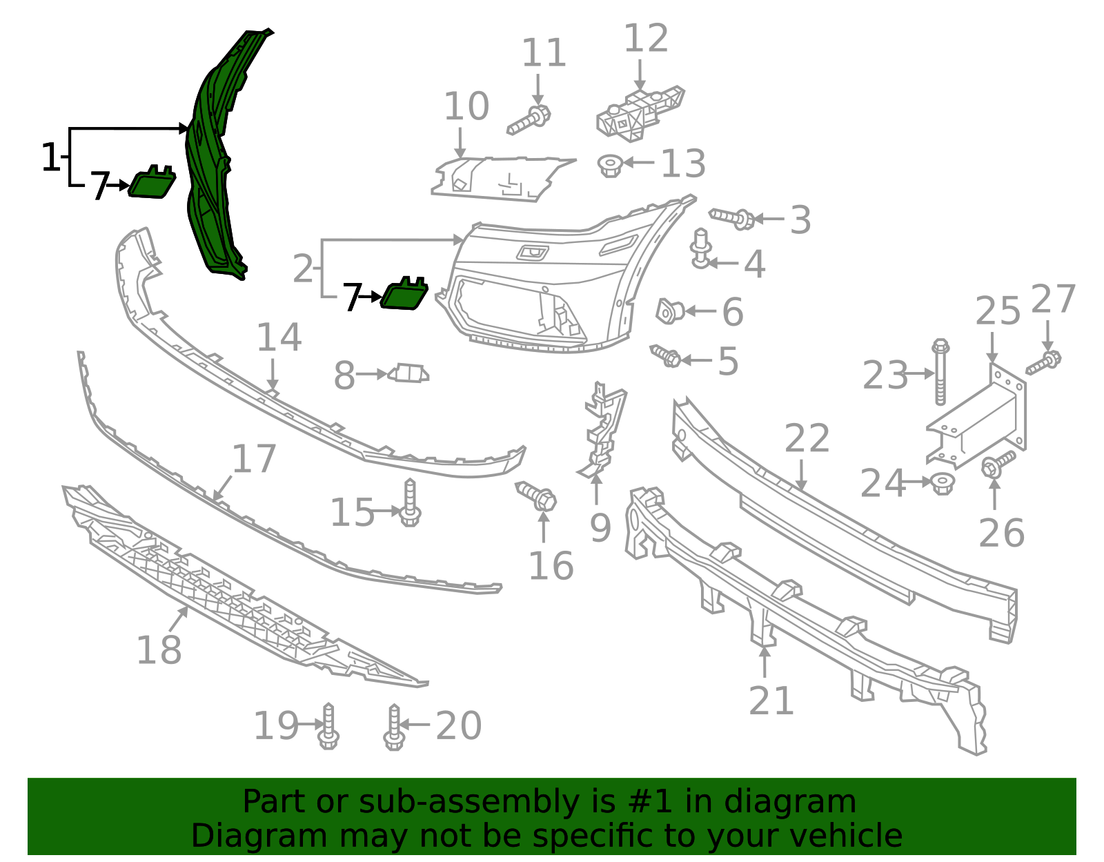 2018-2020 Audi Bumper Cover 80A-807-108-G-GRU | Audi USA Parts
