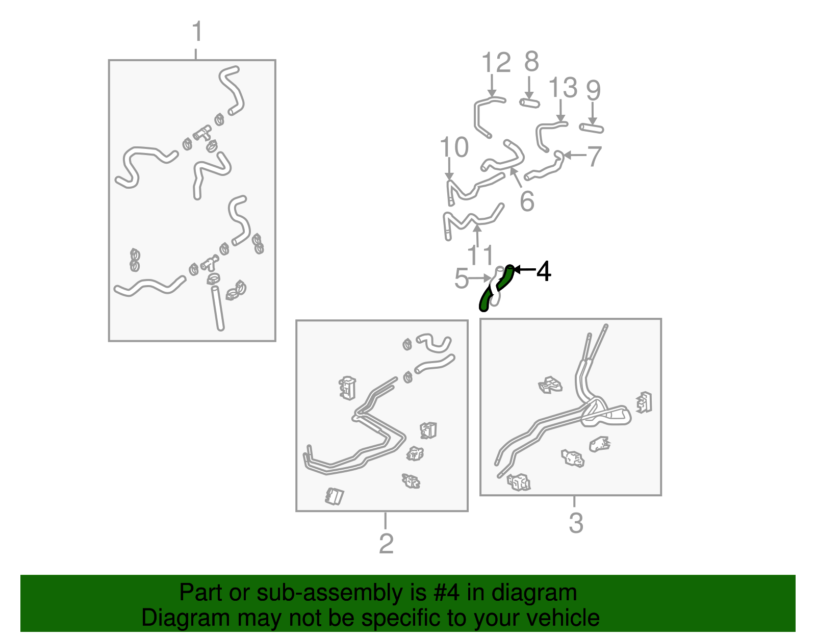 Genuine Toyota Heater Hose part# 87245-08140 for 2004-2006 Toyota ...