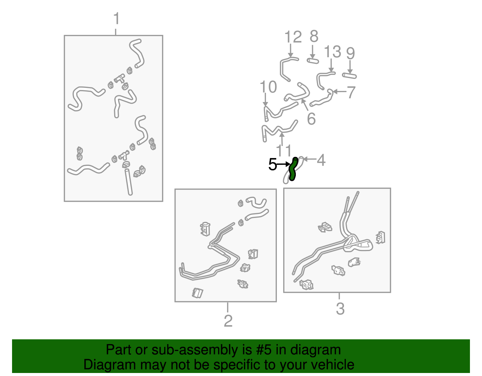 Genuine Toyota Heater Hose part# 87245-08130 for 2004-2006 Toyota ...