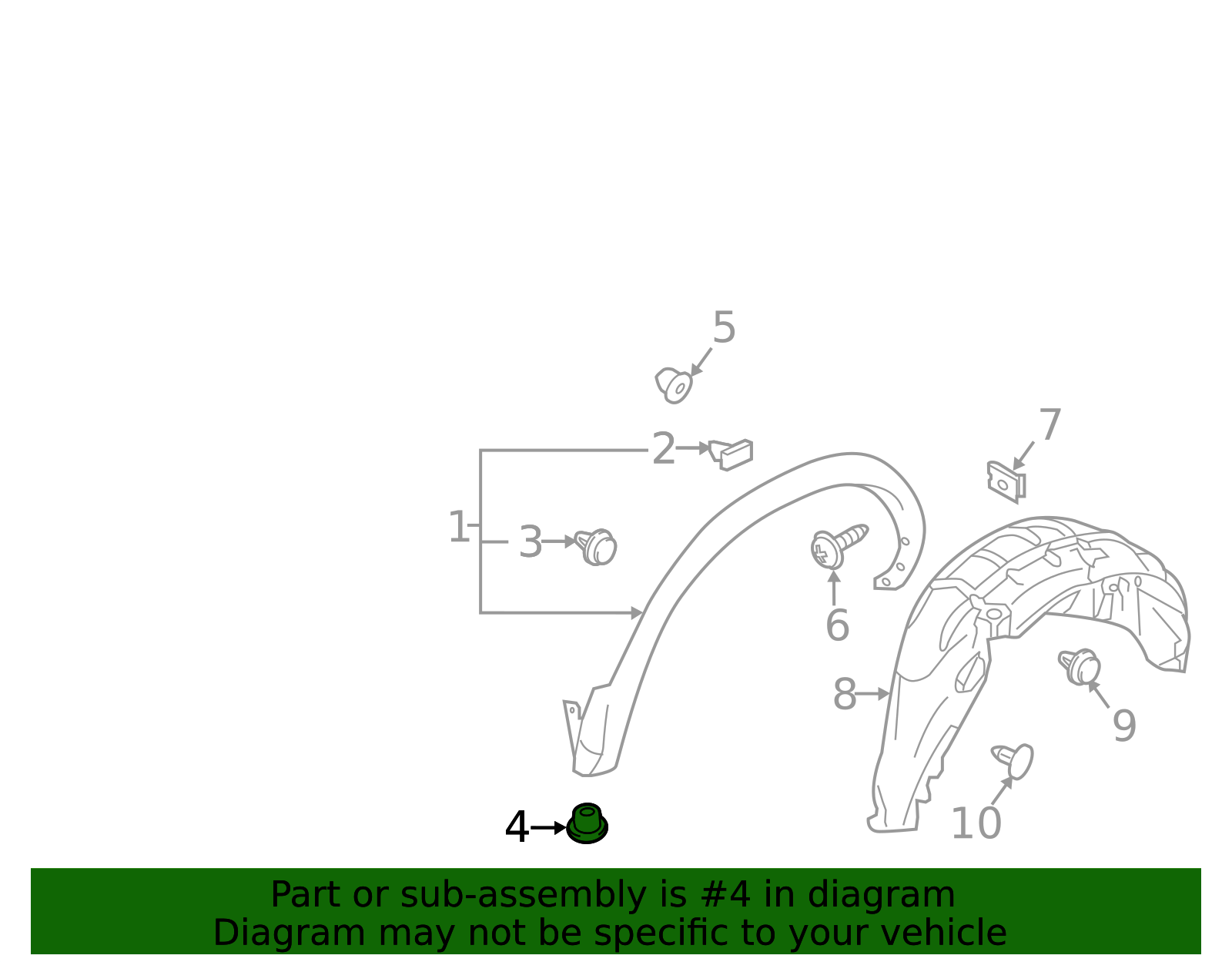 2017-2023 Nissan Wheel Opening Molding Grommet 63846-6MA0A | QuirkParts