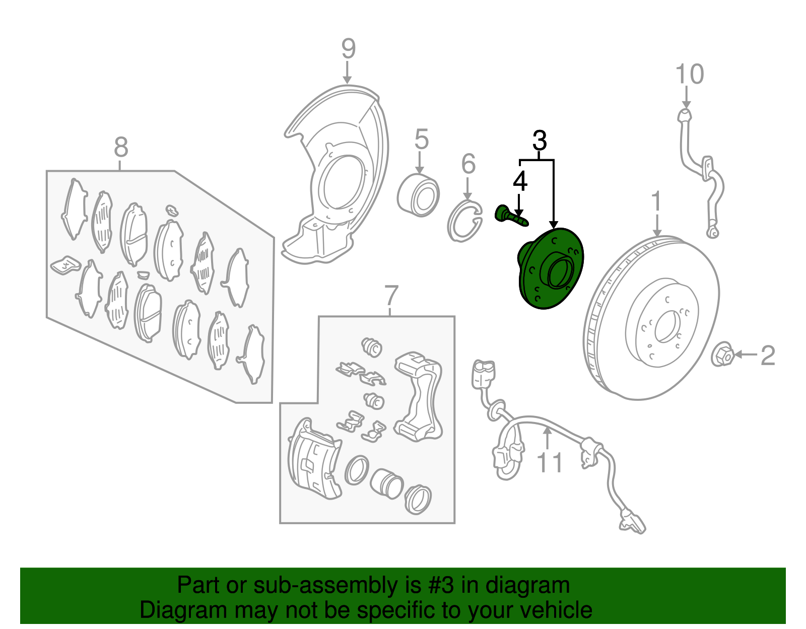 44600-T6Z-A00 - 2017-2025 Honda Ridgeline - Hub Assembly Front | Honda ...