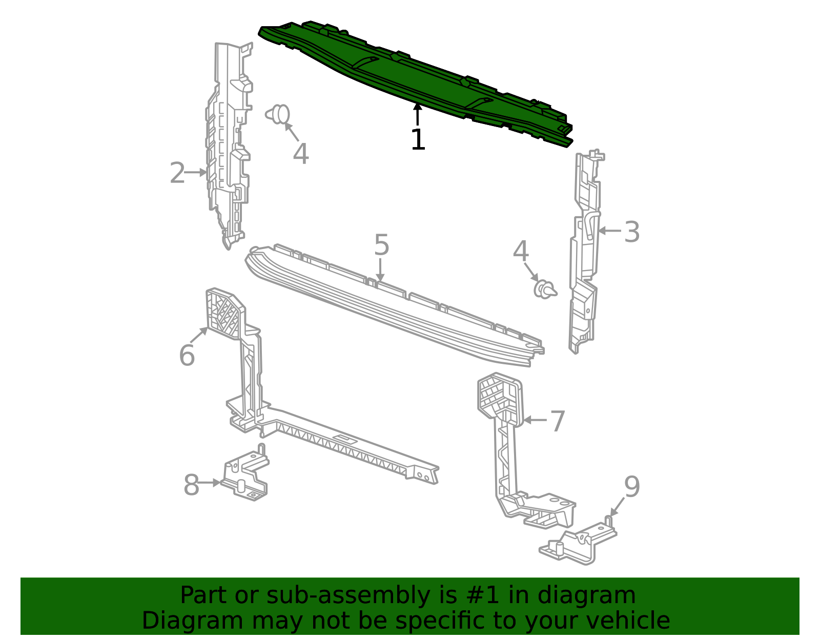 2023-2025 Cadillac Radiator Support Baffle 84578115 | Courtesy Parts