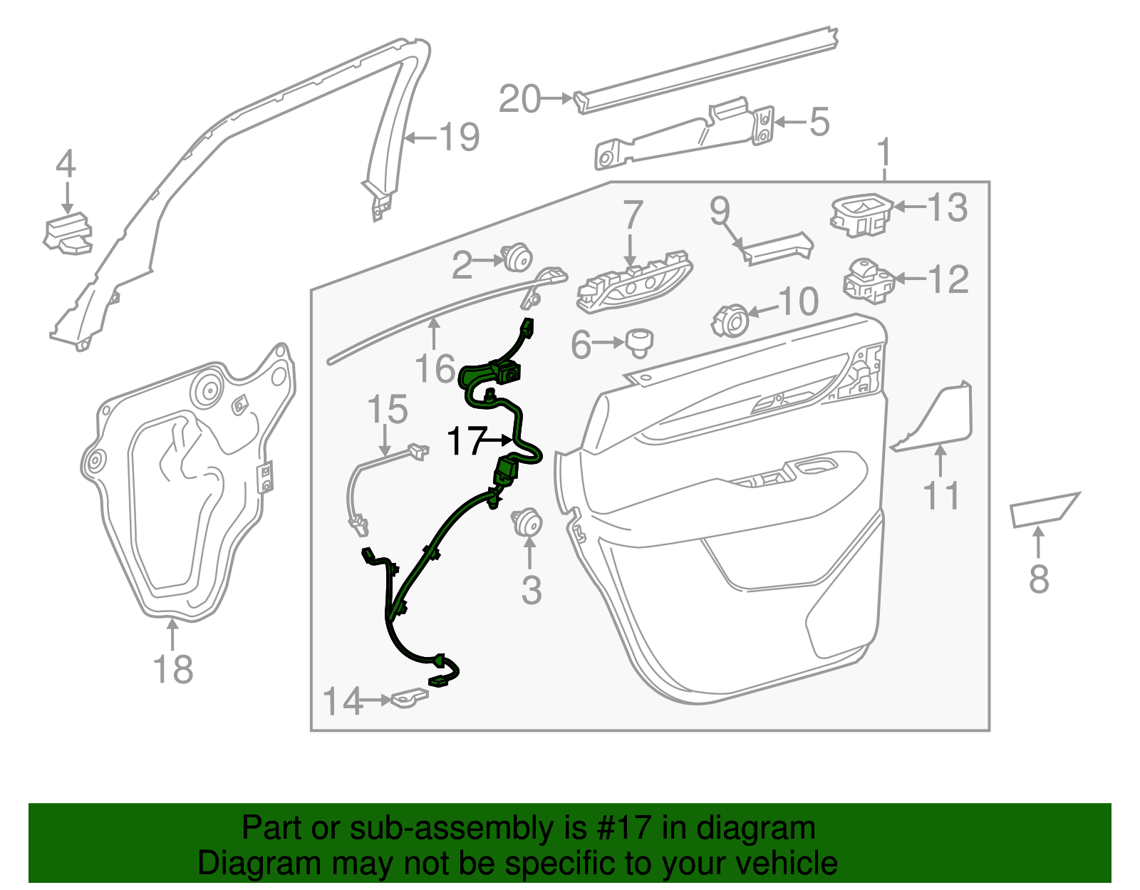 84817644 - 2023-2025 Cadillac XT5 - Rear Passenger Side Door Lock ...