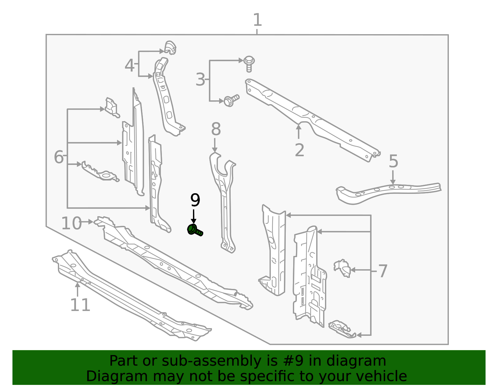 2012-2025 Subaru Radiator Support Tie Bar Bolt 901000399 | Subaru Parts ...