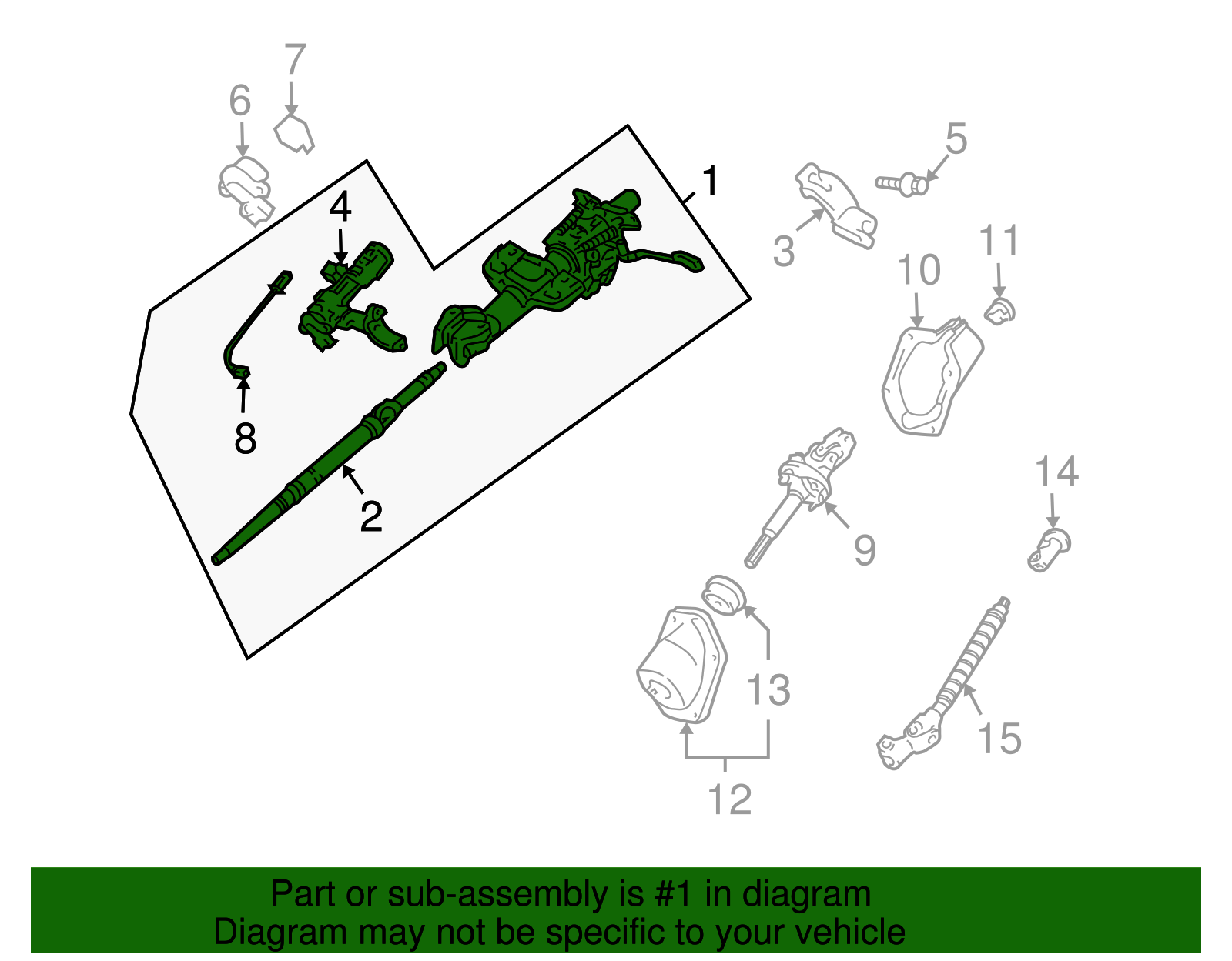 2007-2014 Toyota FJ Cruiser Steering Column 45250-35A10 | Toyota Parts ...