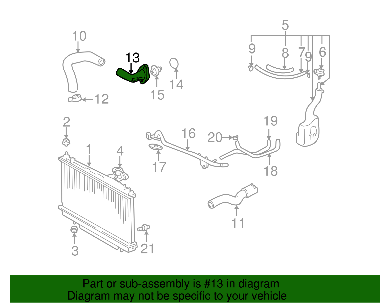 Genuine Toyota Thermostat Housing part# 16321-28010 for 2001-2010 ...