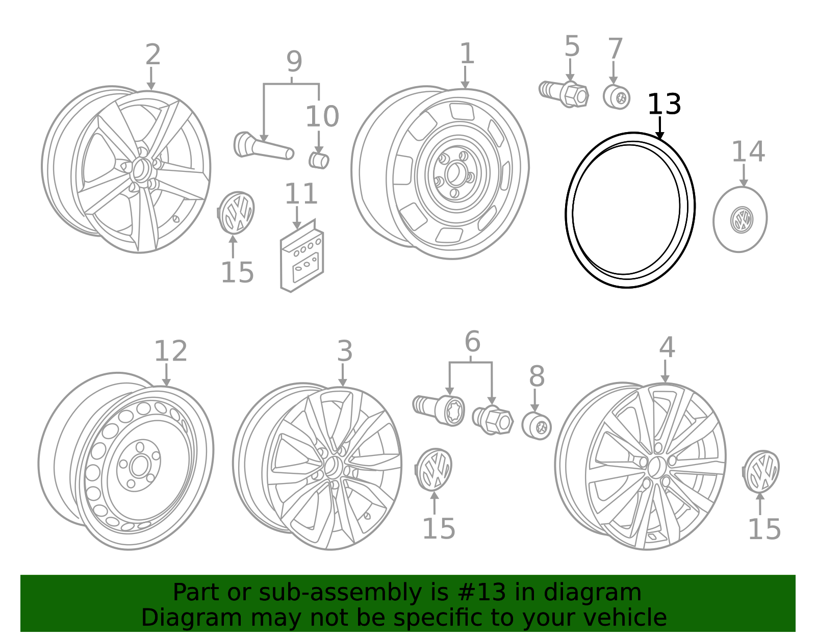 5c0601157b - Volkswagen Heritage Wheel Turbine Ring - Chrome ...