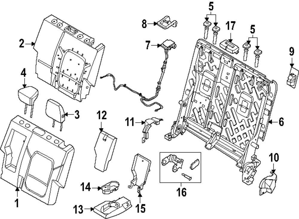 2021-2025 Ford Bronco | Back Panel Bracket | M2DZ-7867336-B | Walls ...