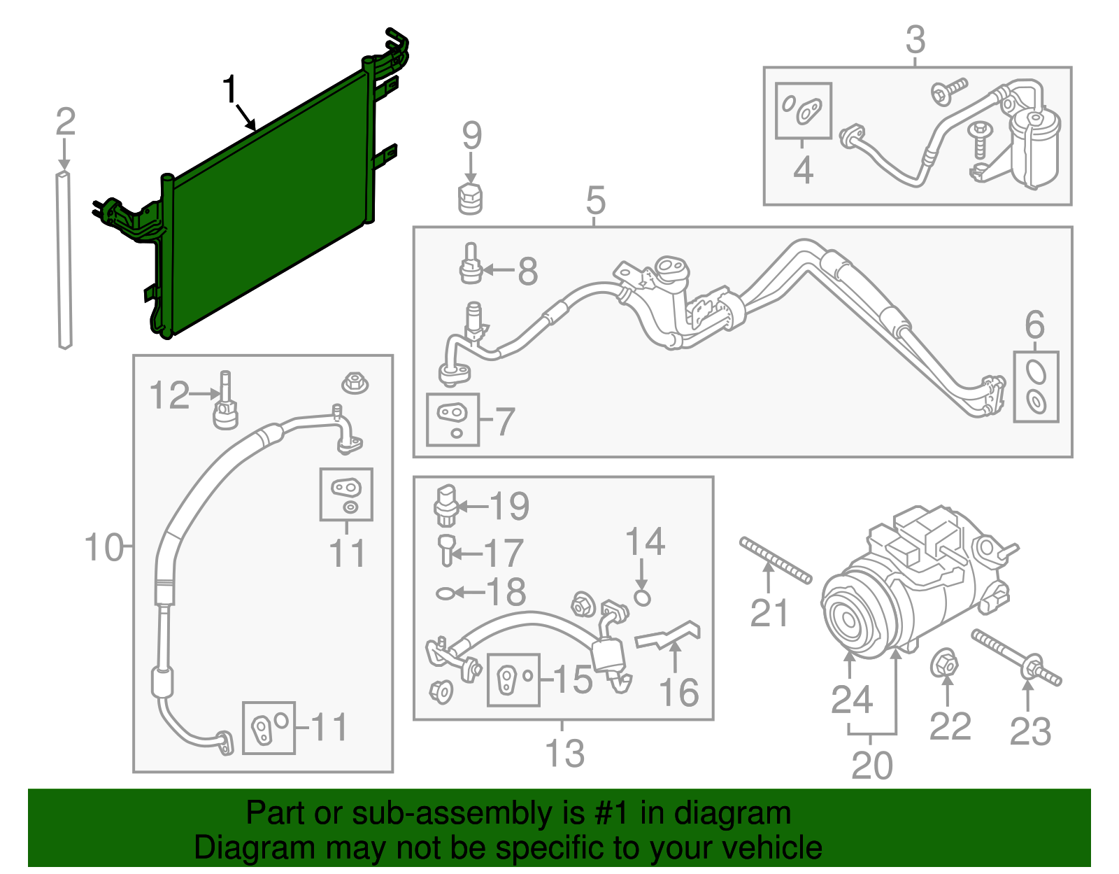 2010-2019 Ford | A/C Condenser | BA5Z-19712-A | Walls' Ford Parts