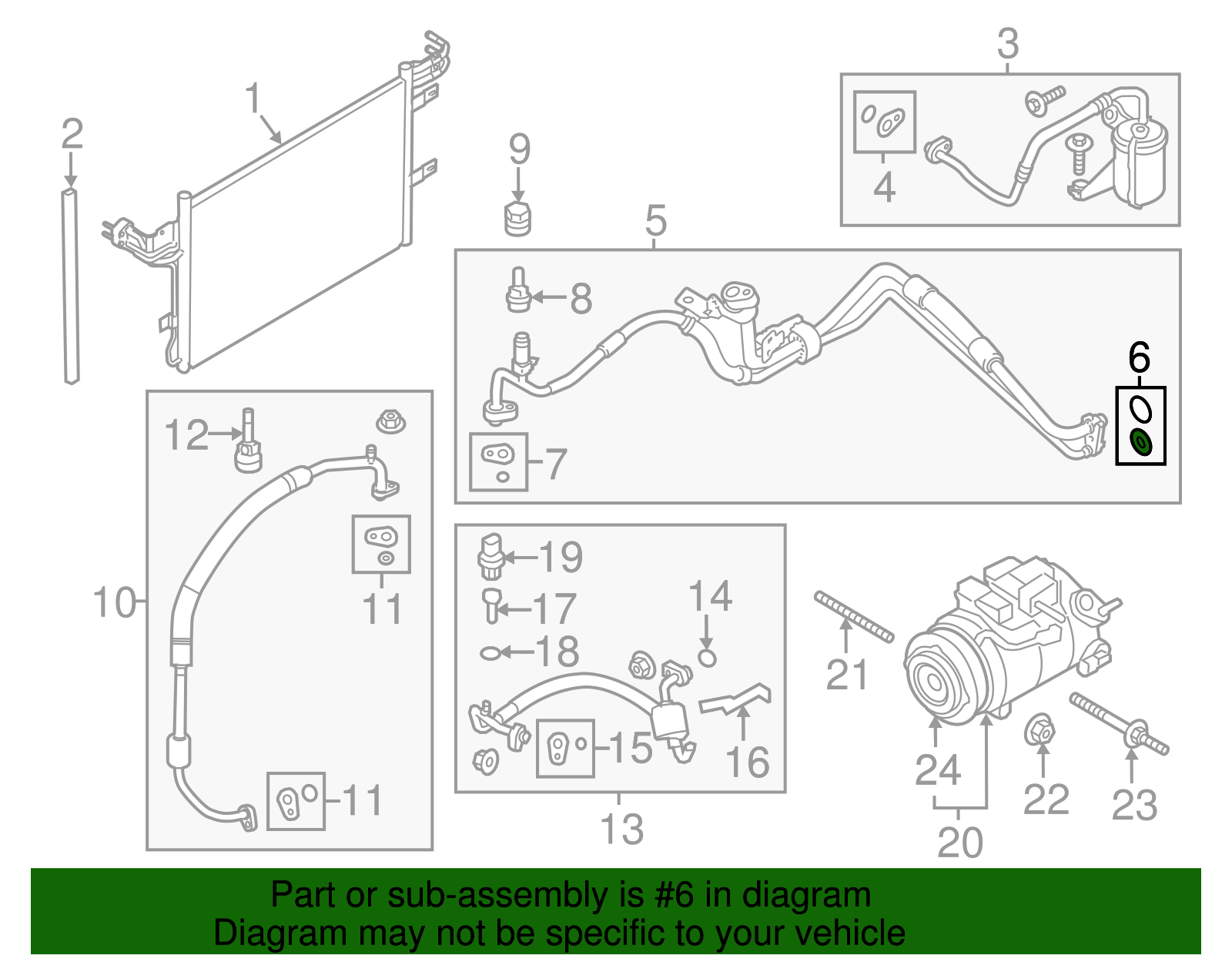 2008-2025 Ford A/C Expansion Valve Seal Kit 6E5Z-19B596-A | OEM Parts ...