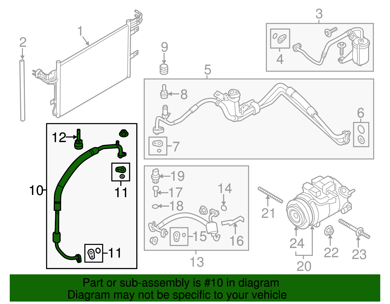 2011-2019 Ford Motorcraft™ A/C Refrigerant Suction Hose YF-37151 | Ford ...