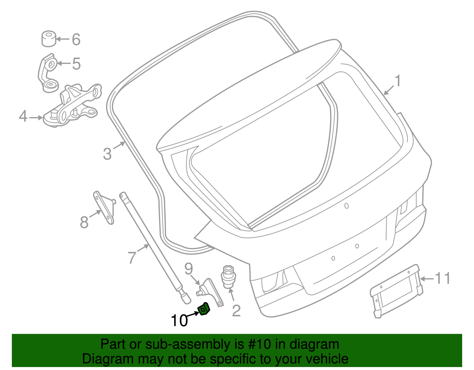 51242993958 - 2013-2015 BMW X1 Lift Cylinder Bumper (51-24-2-993-958 ...