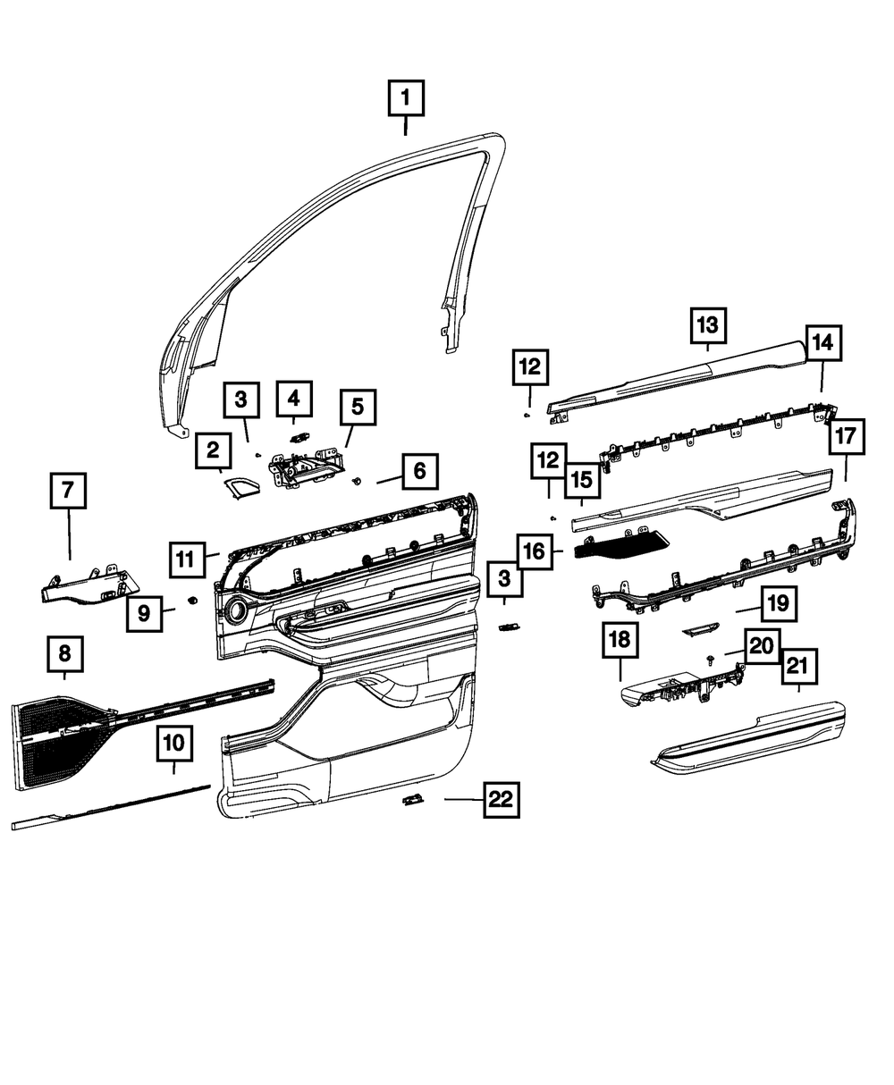 2022-2023 Jeep Wagoneer Door Handle Bezel, Left 6WC55DX8AB | Mopar eStore