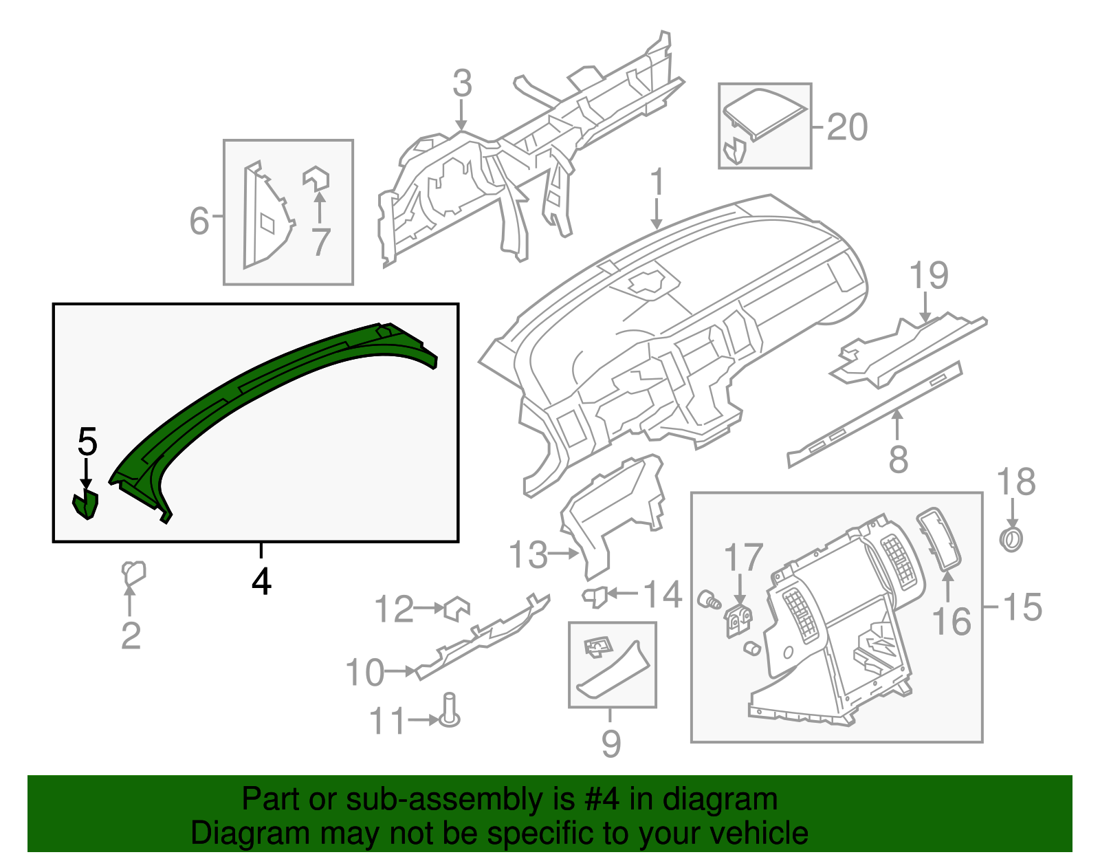8A8Z-74044E82-AA - Defroster Grille - 2009-2019 Ford Flex | Lasco Auto ...