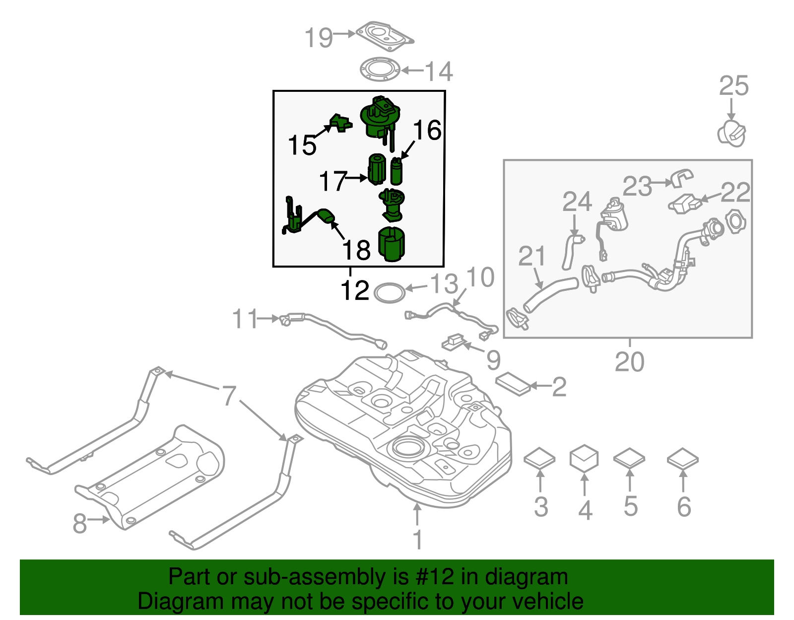 Hyundai - 31110-C2500 - Fuel Pump Assembly - 2015-2019 Hyundai Sonata ...