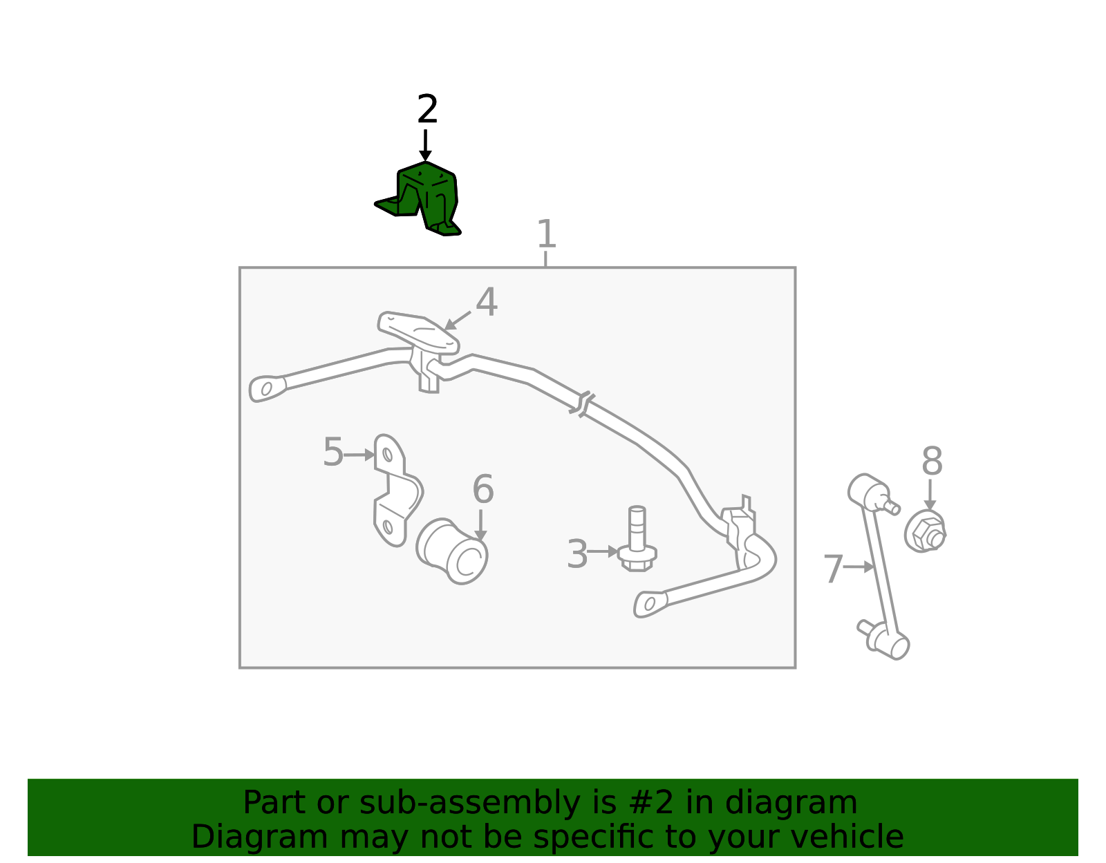 77273-48020 - Suspension Stabilizer Bar Bracket 2004-2013 Toyota ...