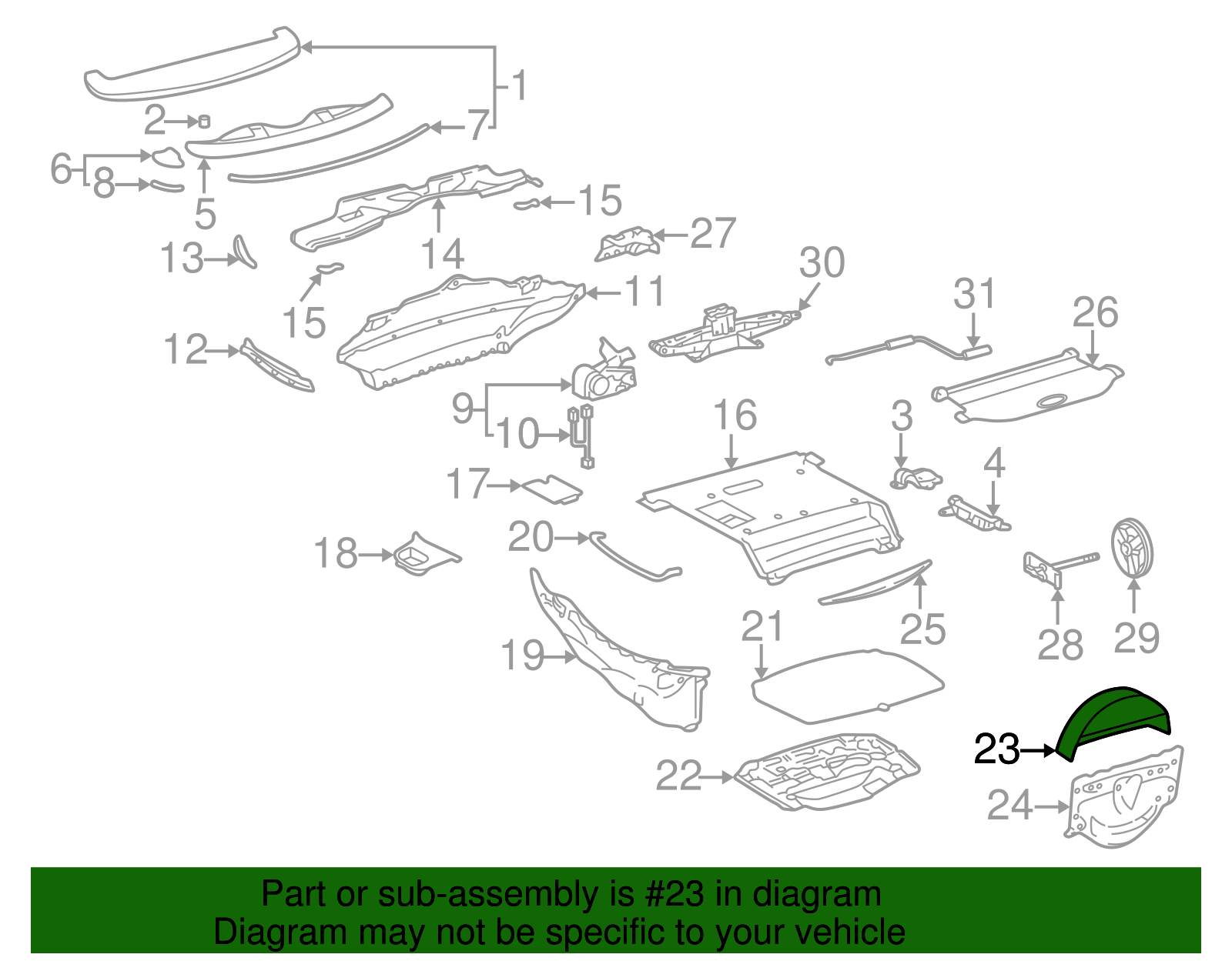 64771-24043-B0 - Spare Cover For 2002-2010 Lexus SC430 | Lexus OE Parts
