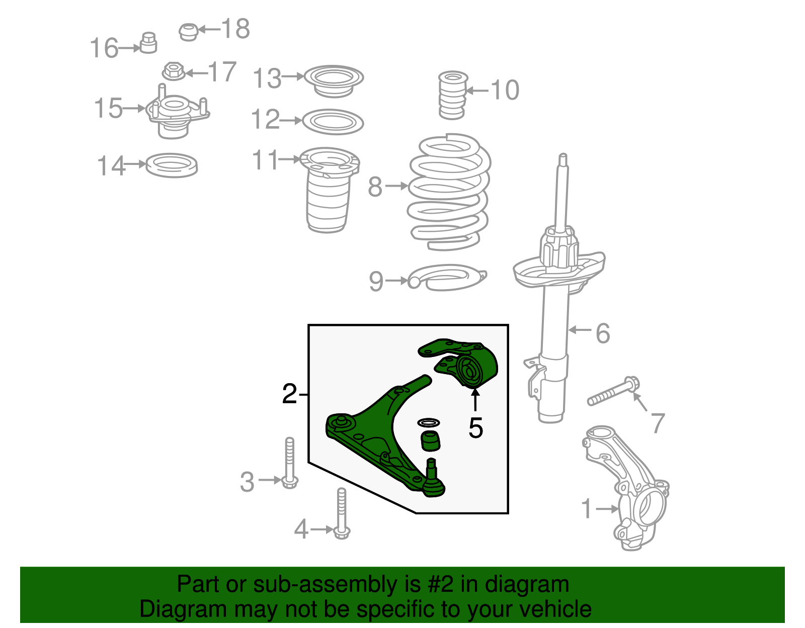 2016-2022 Honda Pilot 16-22 Honda Pilot Left Front Lower Control Arm ...