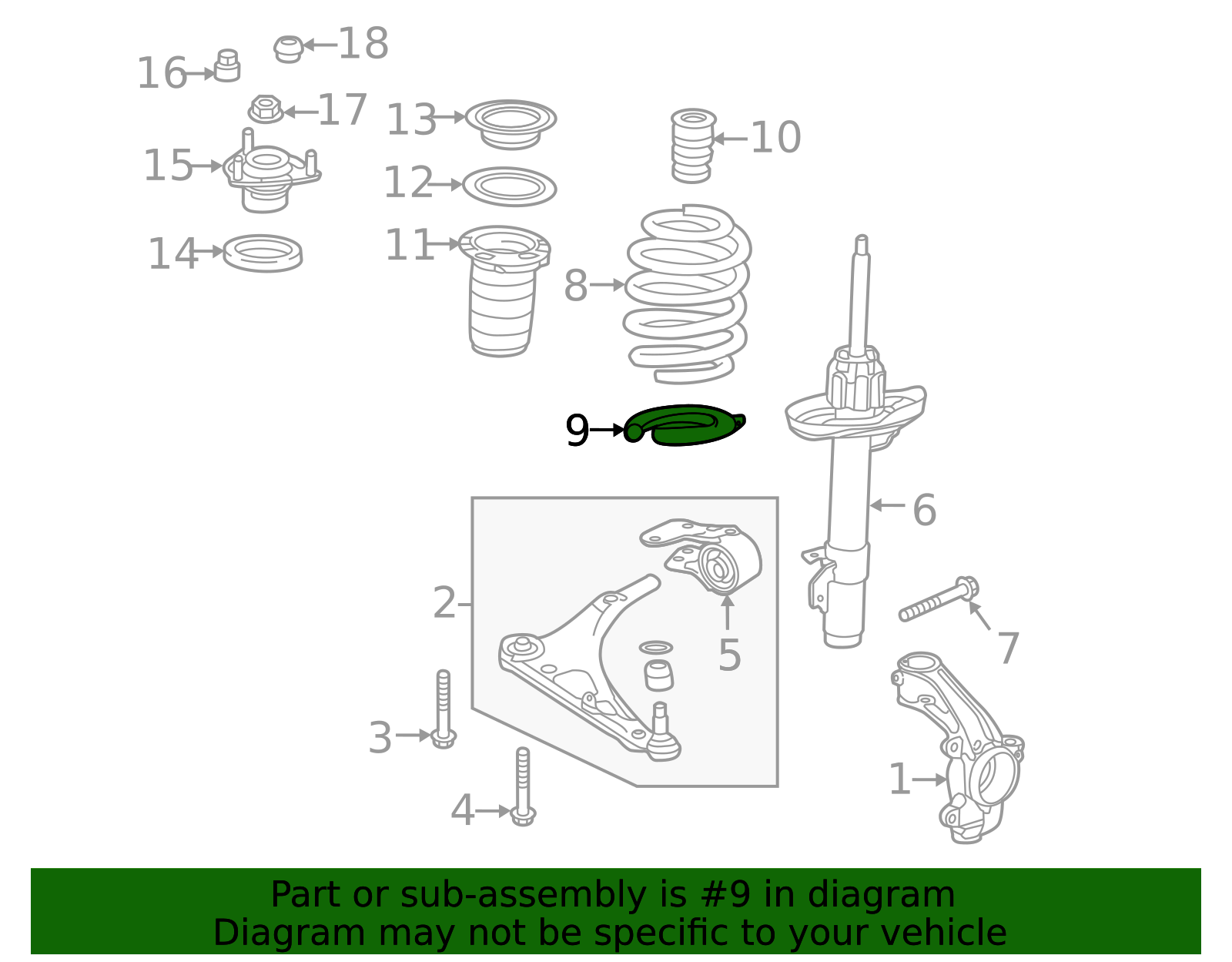 51694-TZ5-A01 - 2016-2025 Honda - Rubber L Front Spring Mount (Lower ...
