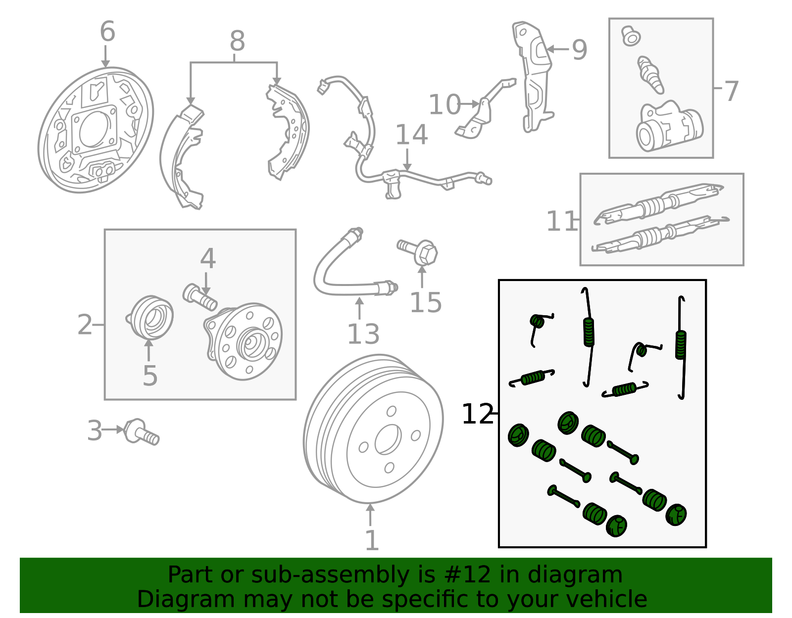 2006-2018 Toyota Drum Brake Shoe Spring Kit 04942-52050 | Toyota Parts ...