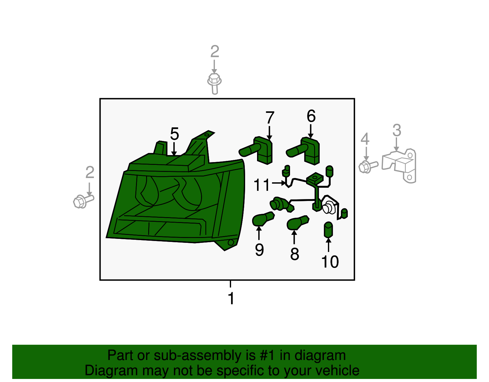 2007-2014 GM Passenger Side Headlamp 22853026 GM | GMPartsDirect.com