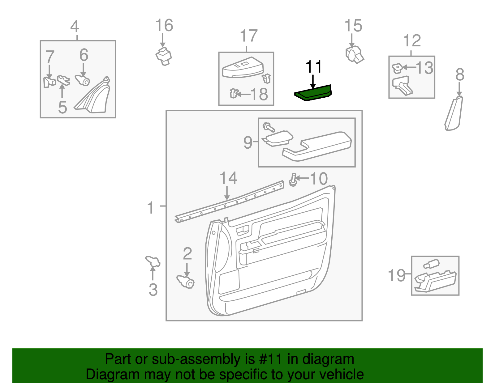 2007-2017 Toyota Tundra Armrest Cover 74221-0C010 | Toyota Parts Center